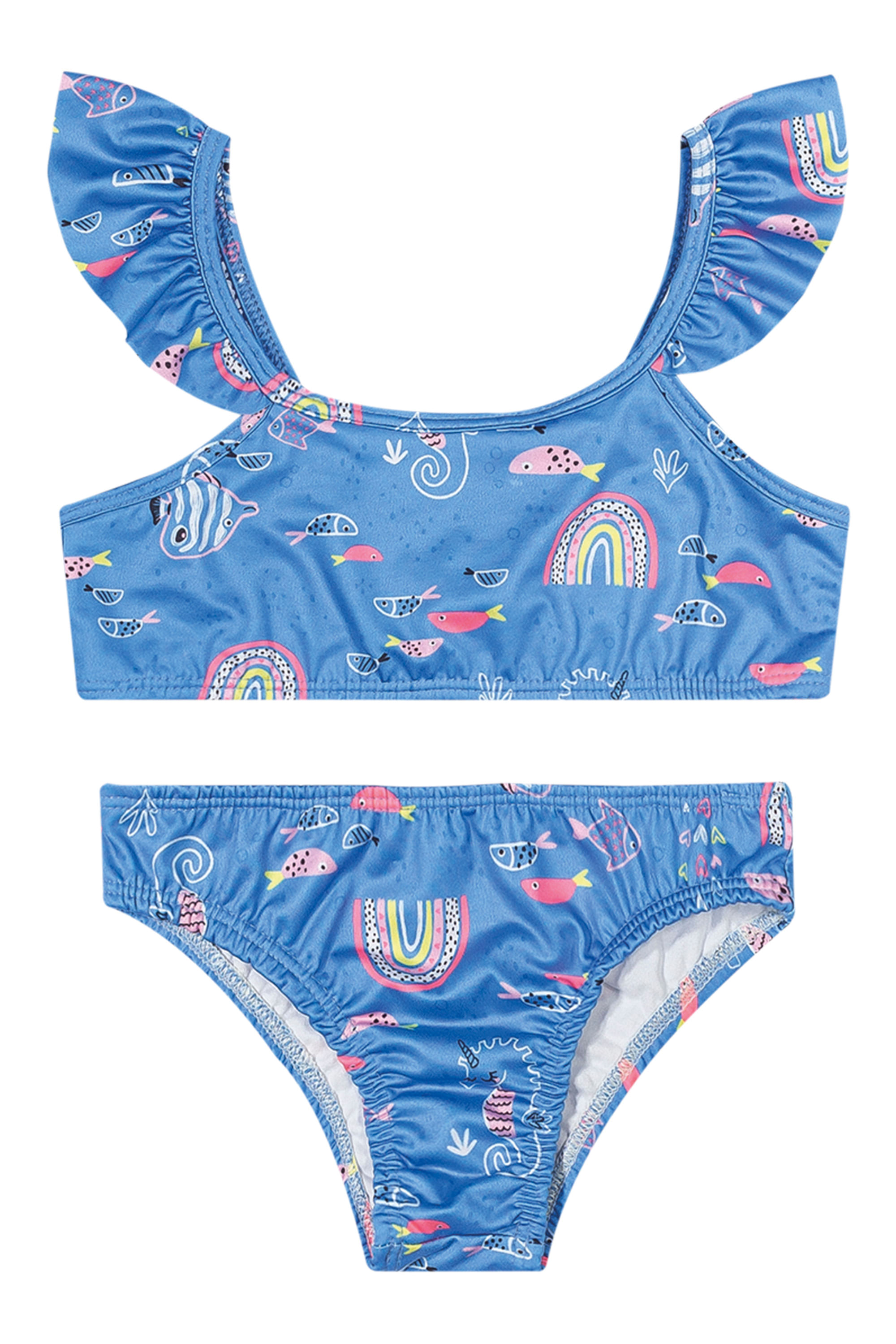 Biquíni Infantil Menina Beach Estampado Peixinhos com Proteção UV Elian ...