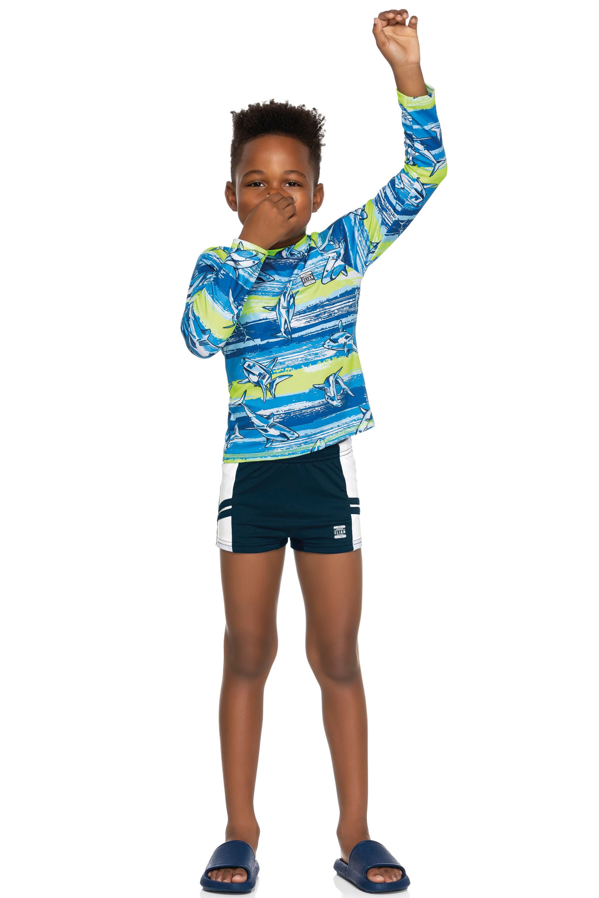 Sunga Infantil Menino Beach com Proteção UV Contraste Elian Azul ...