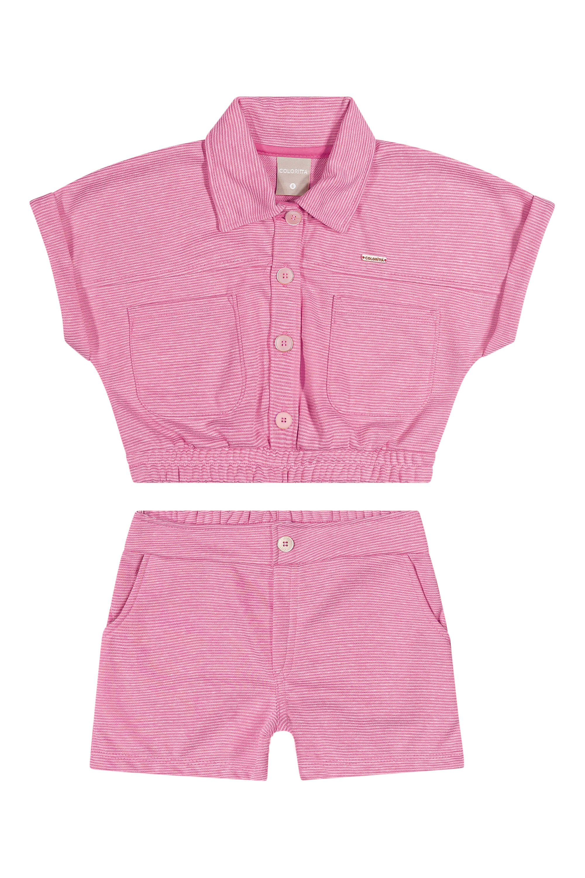 Conjunto Infantil Menina Modelagem Diferenciada Colorittá Rosa - Elian