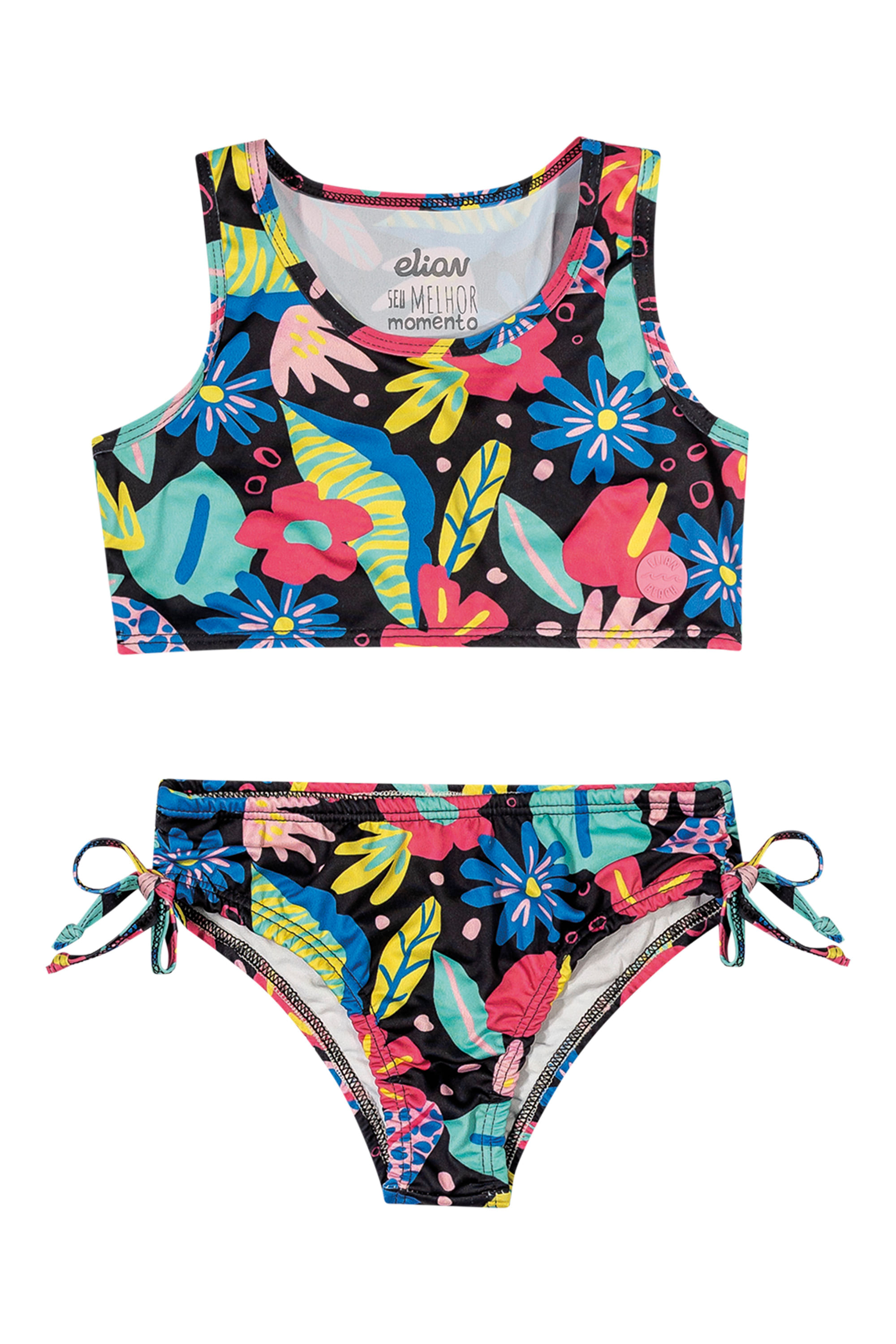 Biquíni Infantil Menina Moda Praia Preto - Elian