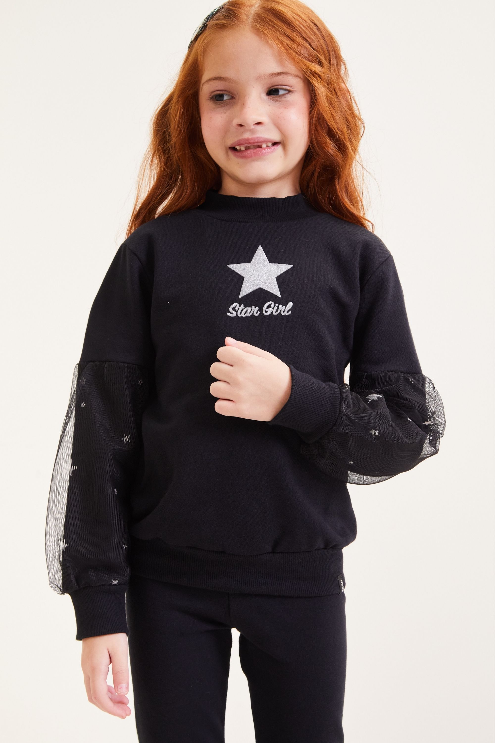 Conjunto Infantil Menina Star Girl Elian Preto - Elian
