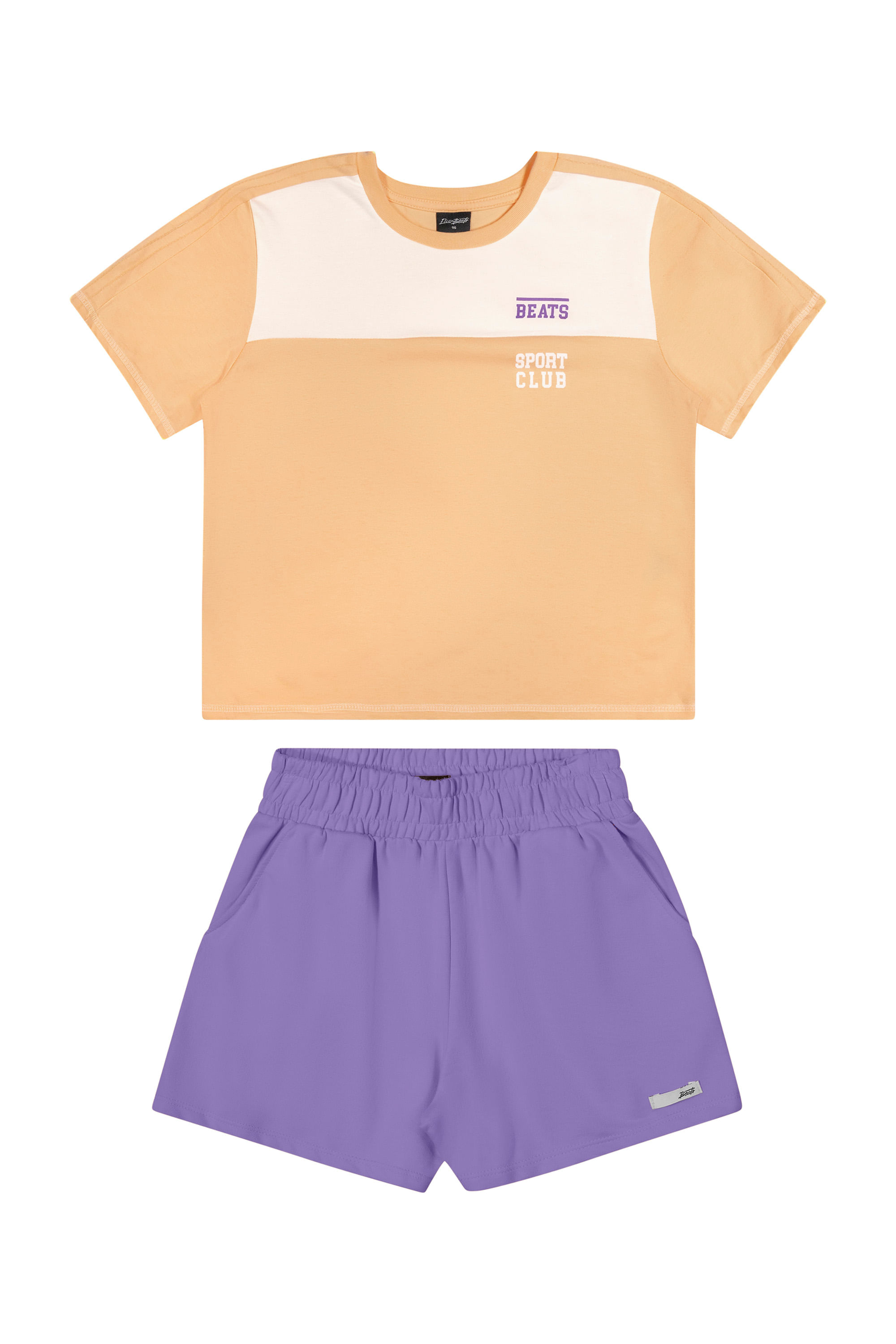Conjunto Juvenil Feminino Curto Beats Laranja - Elian